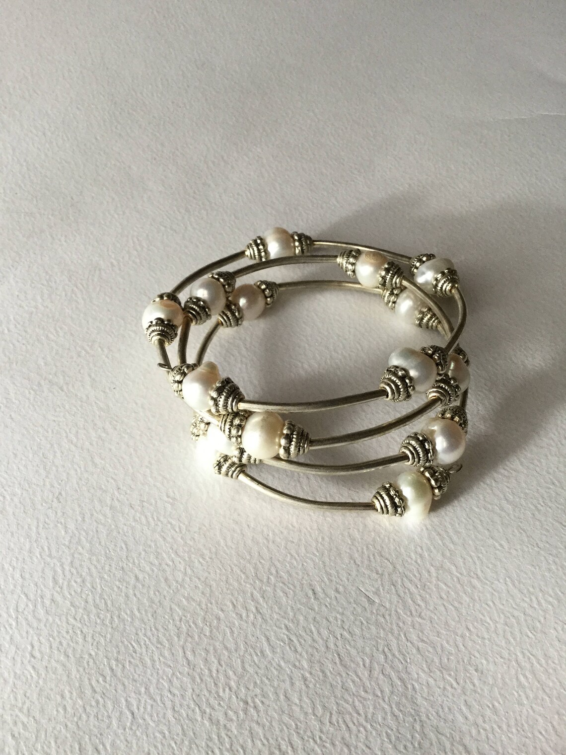 Vintage Pearl and Silver Spring Bracelet Wedding Jewels - Etsy