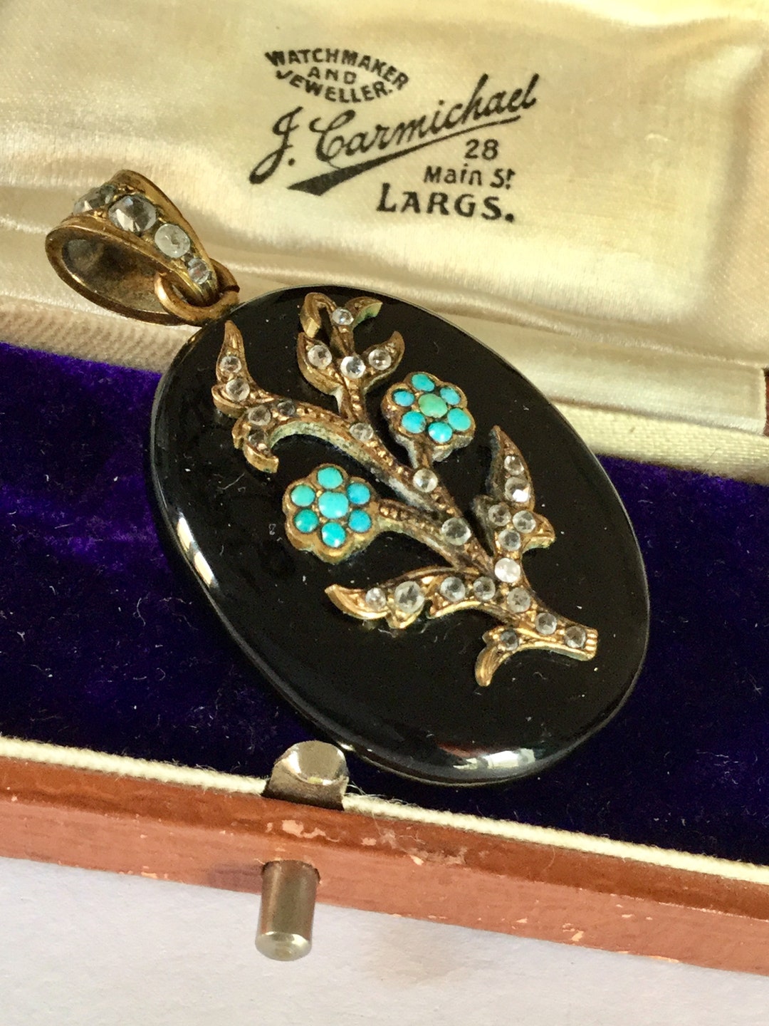 Antiques Victorian Mourning Black Jet Photo Locket Pendant - Etsy