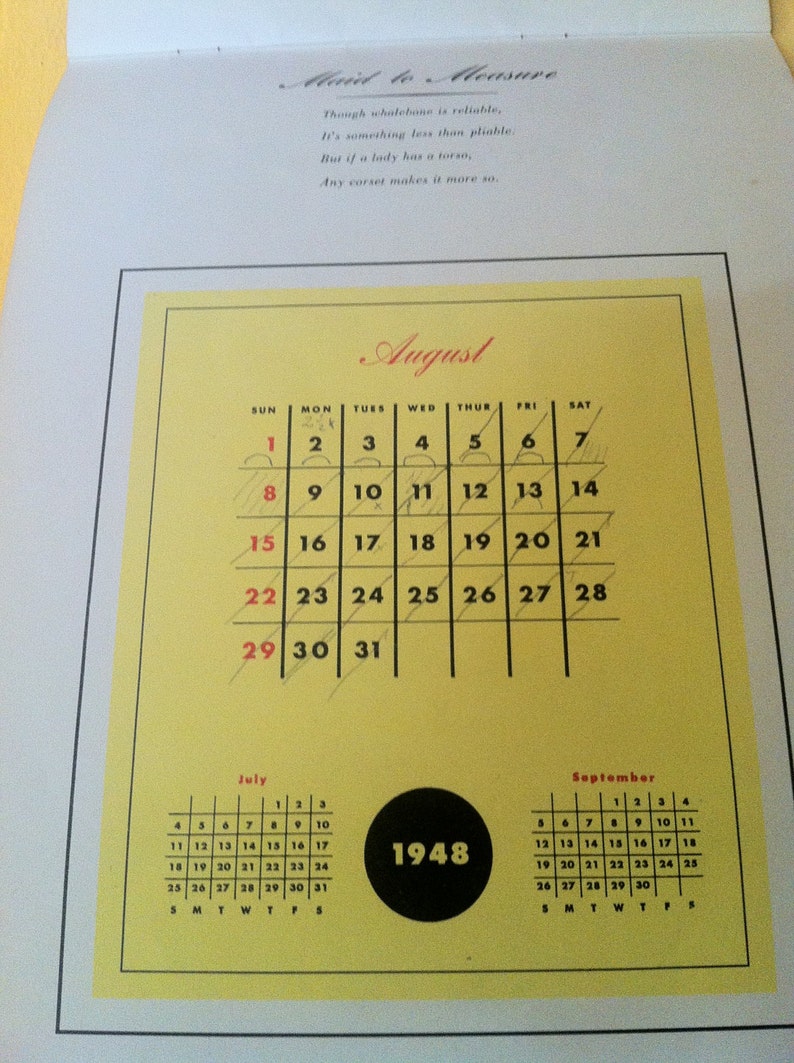 Esquire Glamour Gallery Calendar 1948-pin up Calendar - Etsy