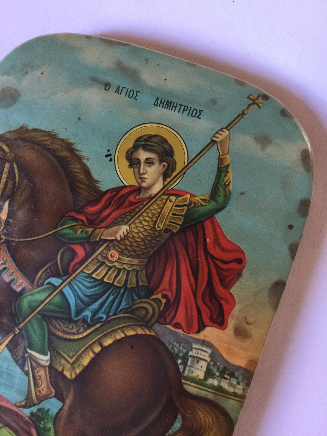 Antique Paint Saint Dimitrios Icon - Etsy