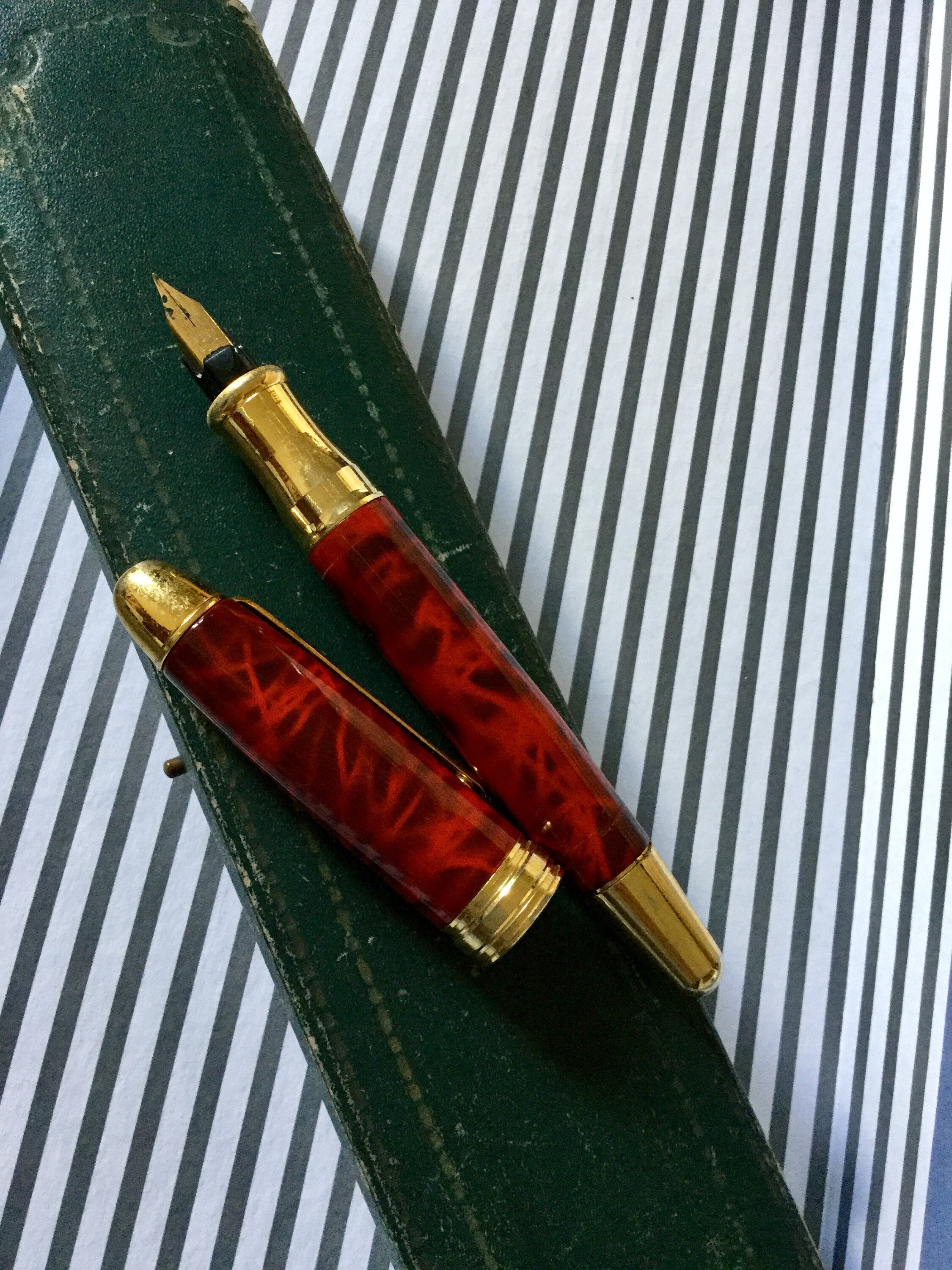 Vintage Gold Enameled Fountain Pen | Etsy