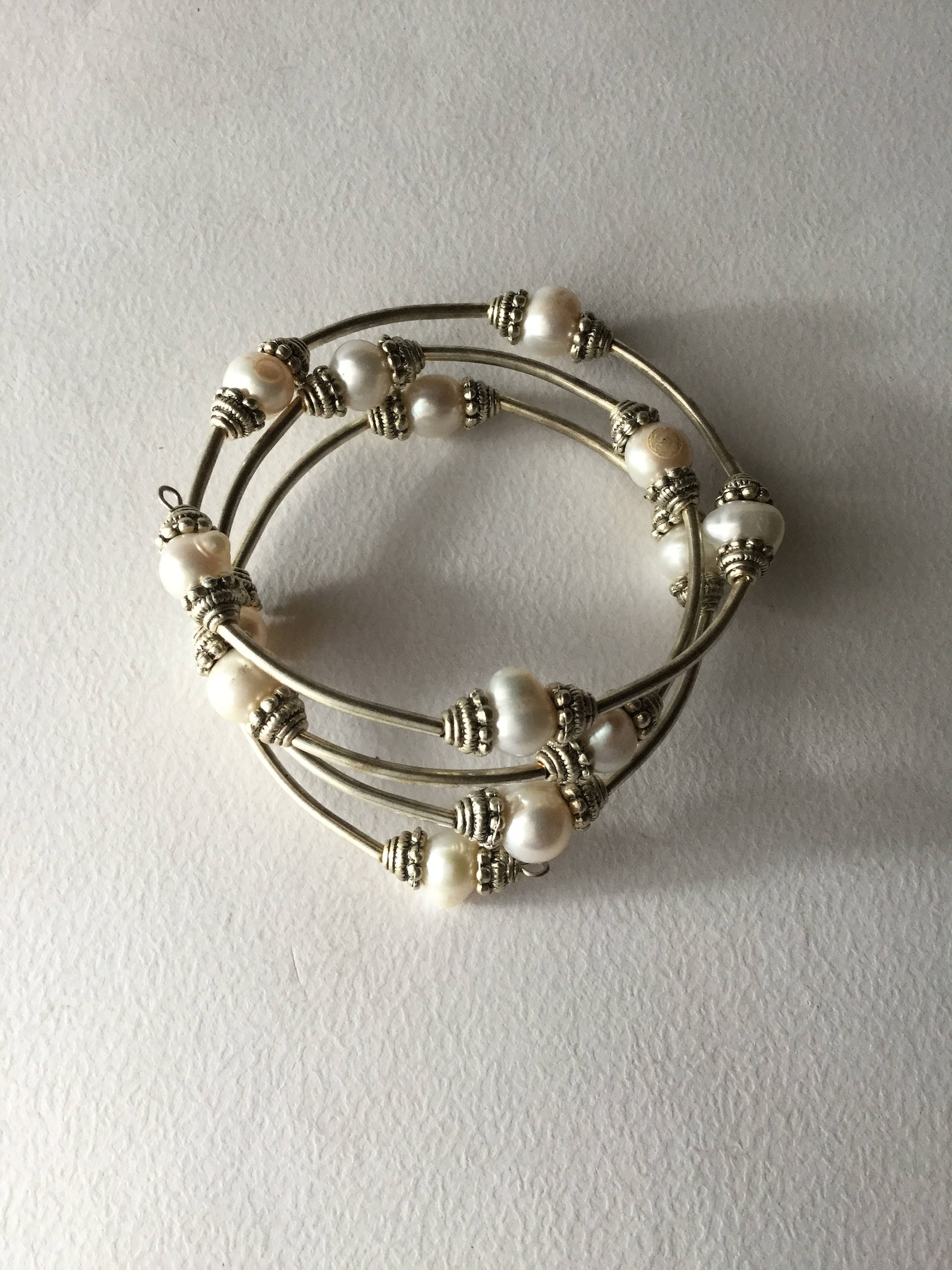 Vintage Pearl and Silver Spring Bracelet Wedding Jewels - Etsy