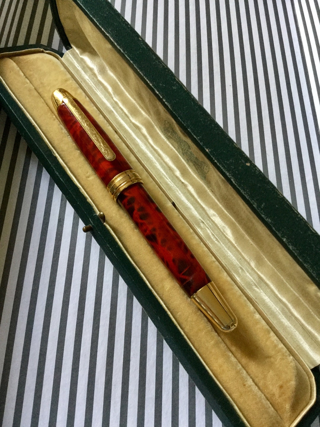 Vintage Gold Enameled Fountain Pen - Etsy