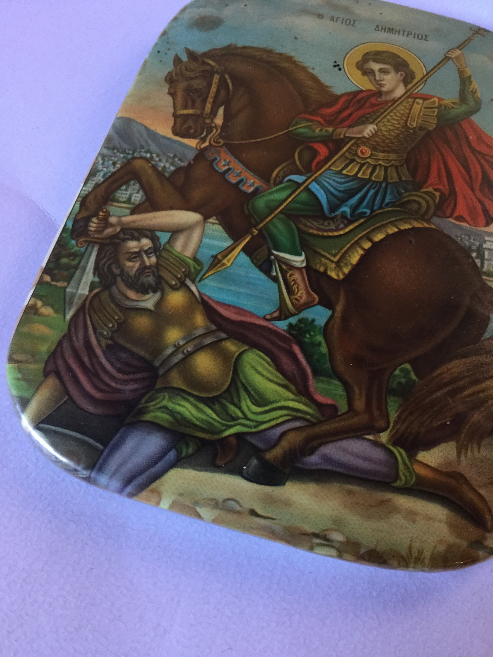 Antique Paint Saint Dimitrios Icon | Etsy