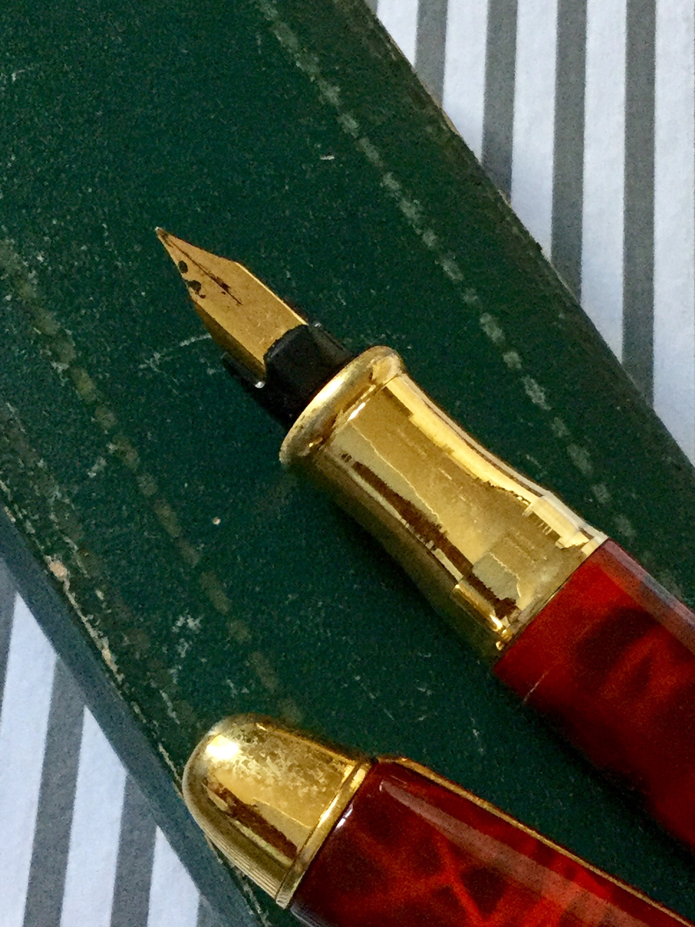Vintage Gold Enameled Fountain Pen | Etsy