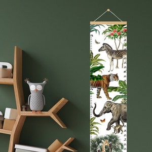 Safari Animal Growth Chart, Nursery Decor, Jungle Height Chart, Nature ...