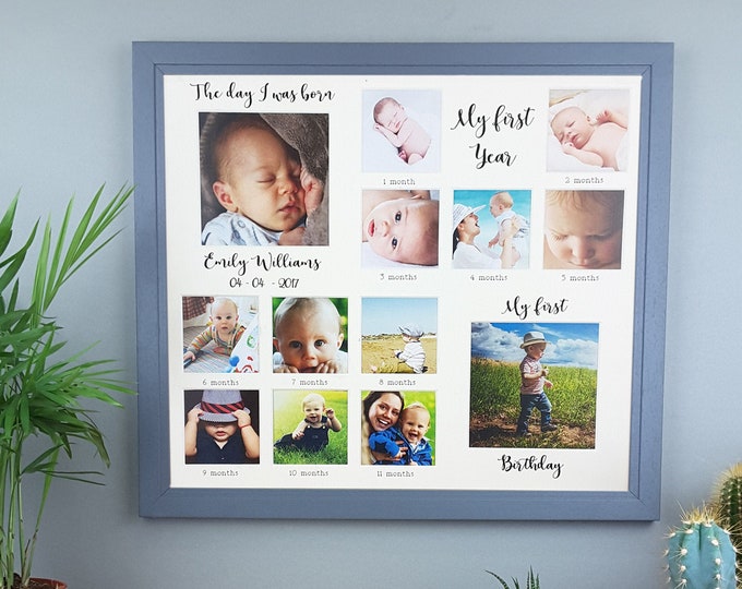 Personalised My First Year Picture Frame, First Birthday Gift, Newborn ...