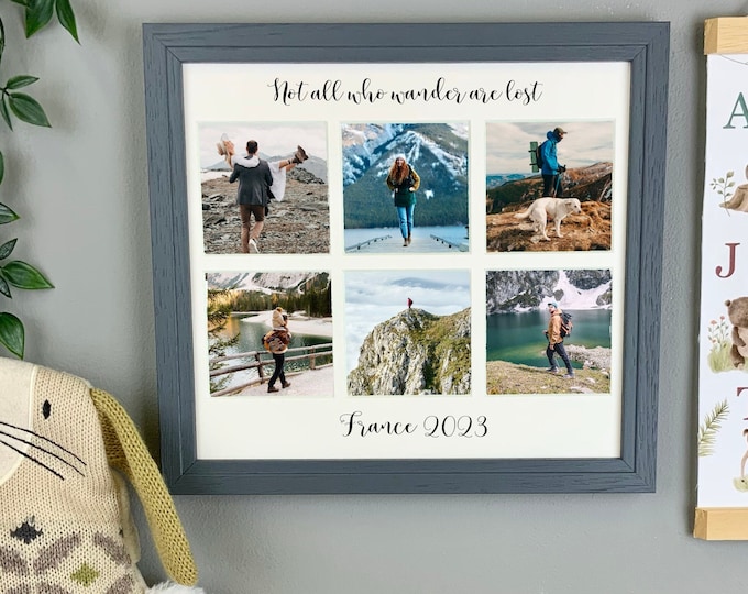 Personalised Travel Collage Picture Frame, Photo Gift, Multi Photo ...