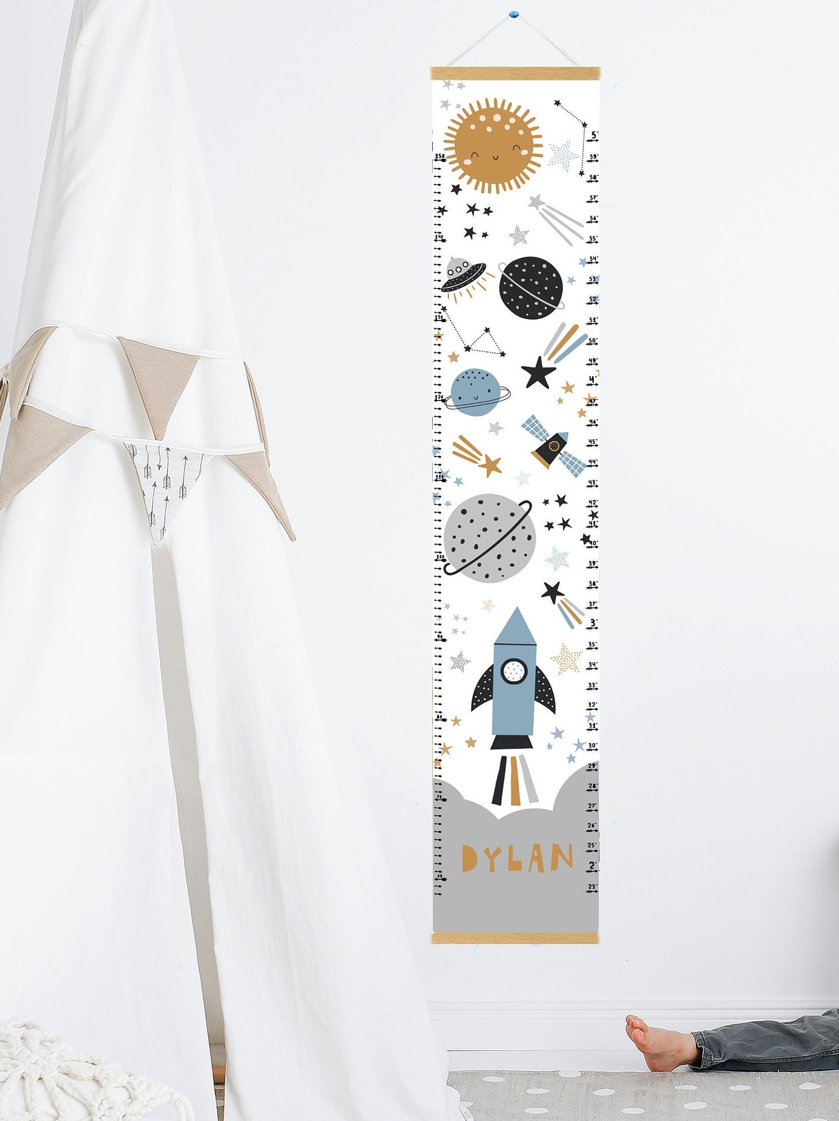 Space Height Chart Personalised Space Themed Growth Chart | Etsy