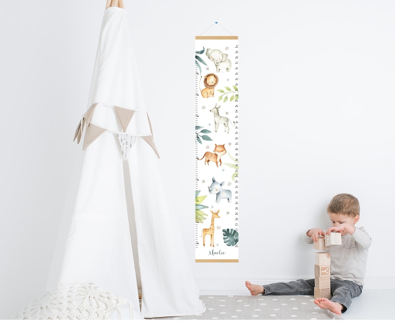 Safari Animal Height Chart Personalised Jungle Growth Chart - Etsy UK