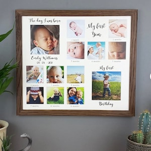 Personalised My First Year Picture Frame, First Birthday Gift, Newborn ...