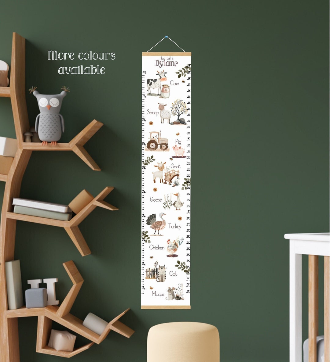 Personalised on the Farm Height Chart, Farm Animals Growth Chart Banner ...