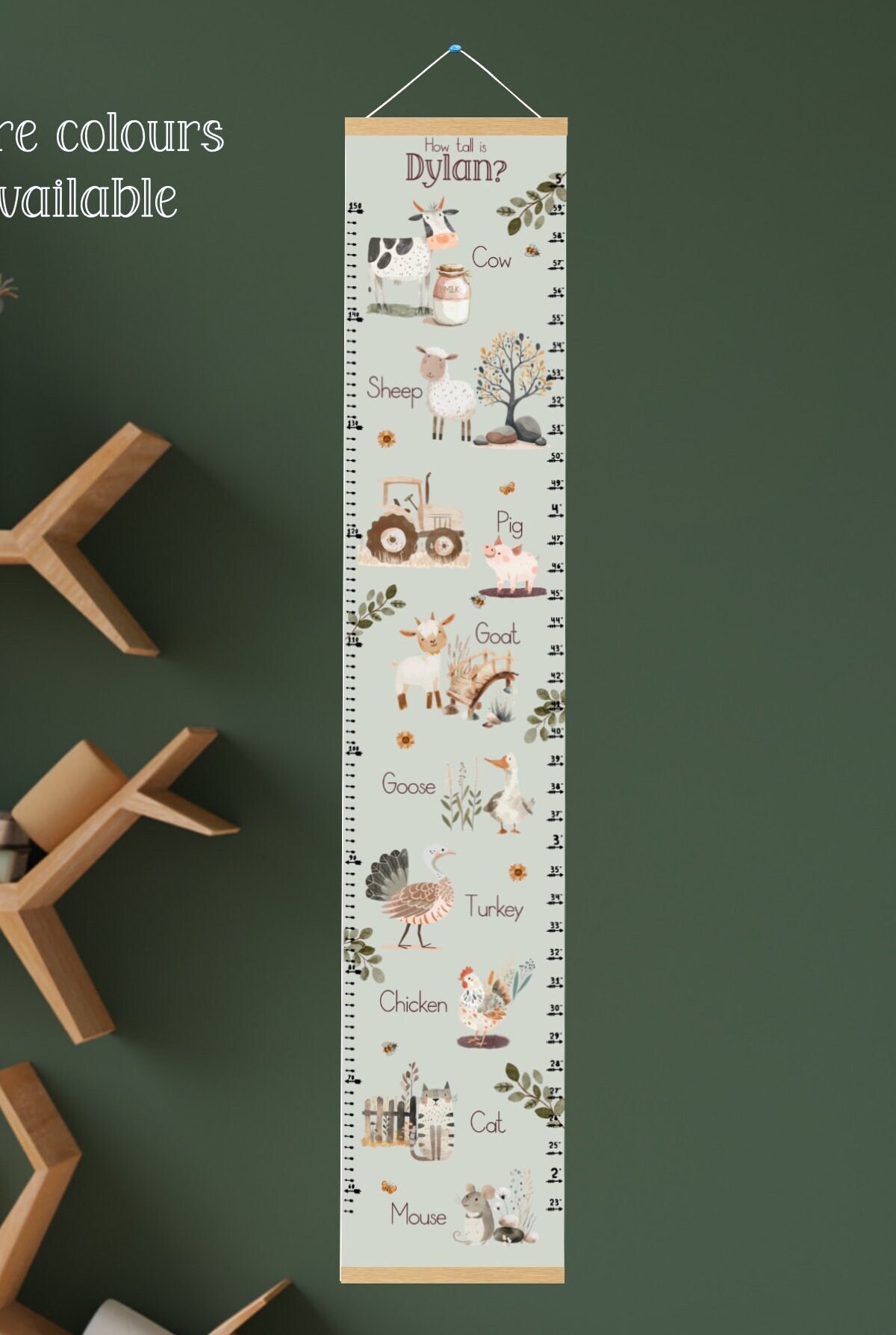 Personalised Farm Animals Height Chart, on the Farm Growth Chart ...
