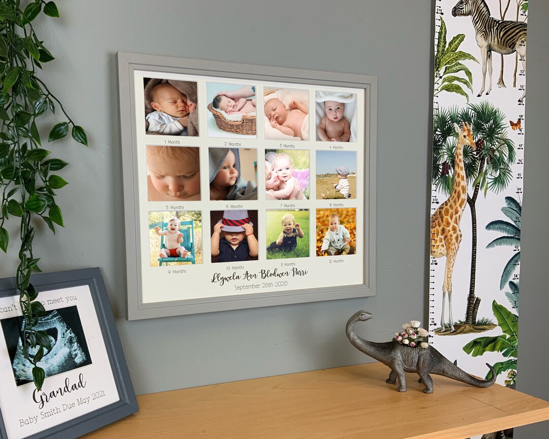 Personalised Baby First Year Photo Frame, Newborn or First Birthday ...