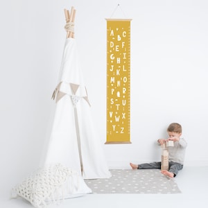 Monochrome Alphabet Growth Chart, Alphabet Print, Monochrome Nursery ...