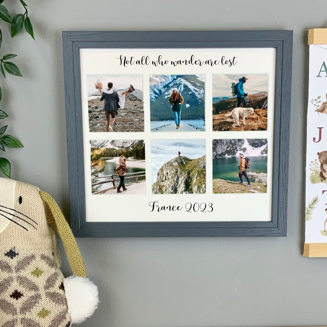 Personalised Travel Collage Picture Frame, Photo Gift, Multi Photo ...