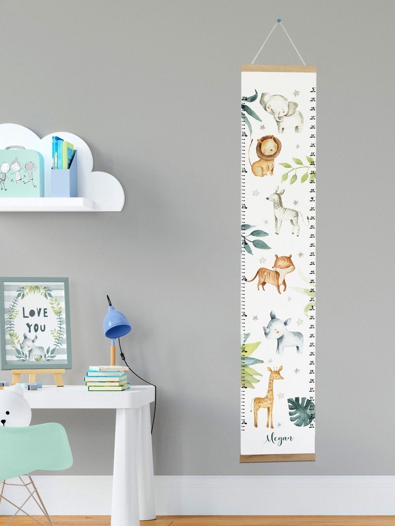 Height Chart For Adults Personalised Animal Height Chart - Vinyl Growth ...