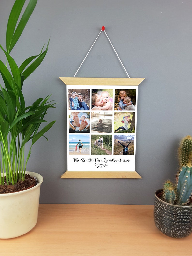 Personalised Photo Collage Wall Banner Canvas Hanging Print | Etsy