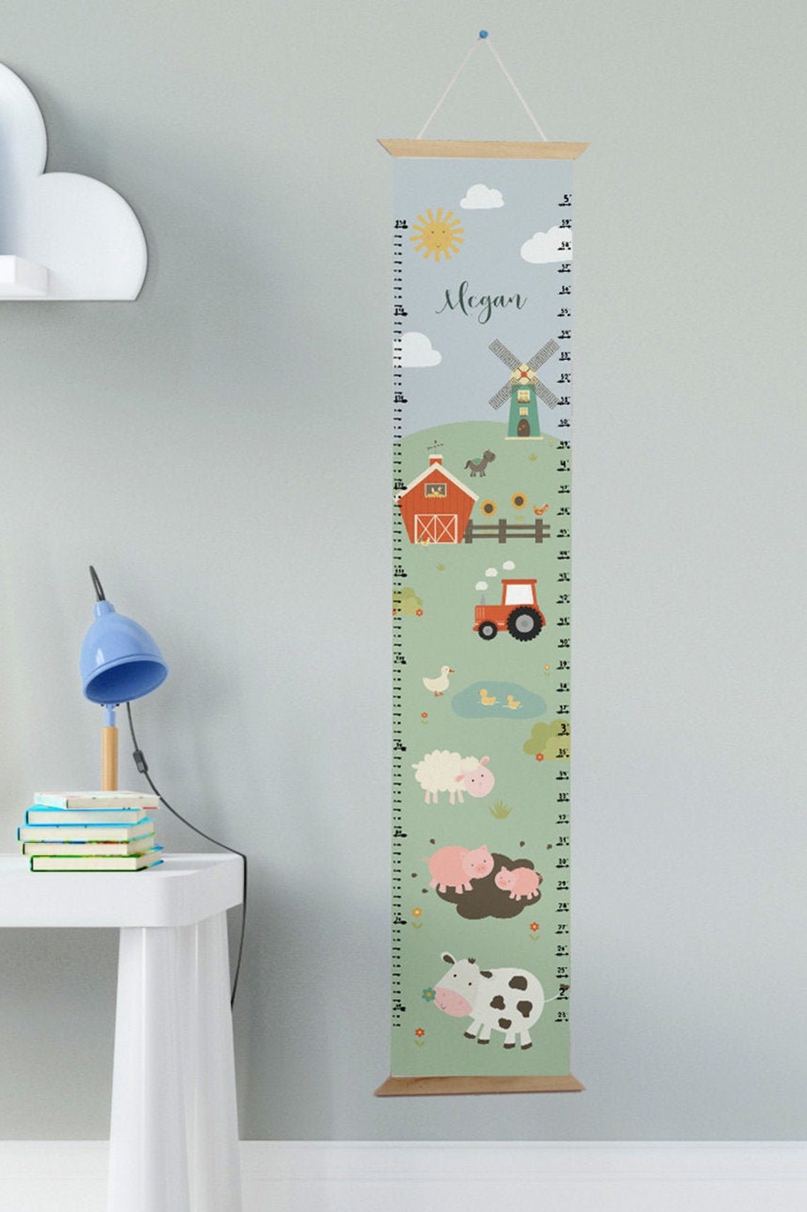 Personalized Farm Height Chart, Nursery Decor, Kids Growth Chart - Etsy