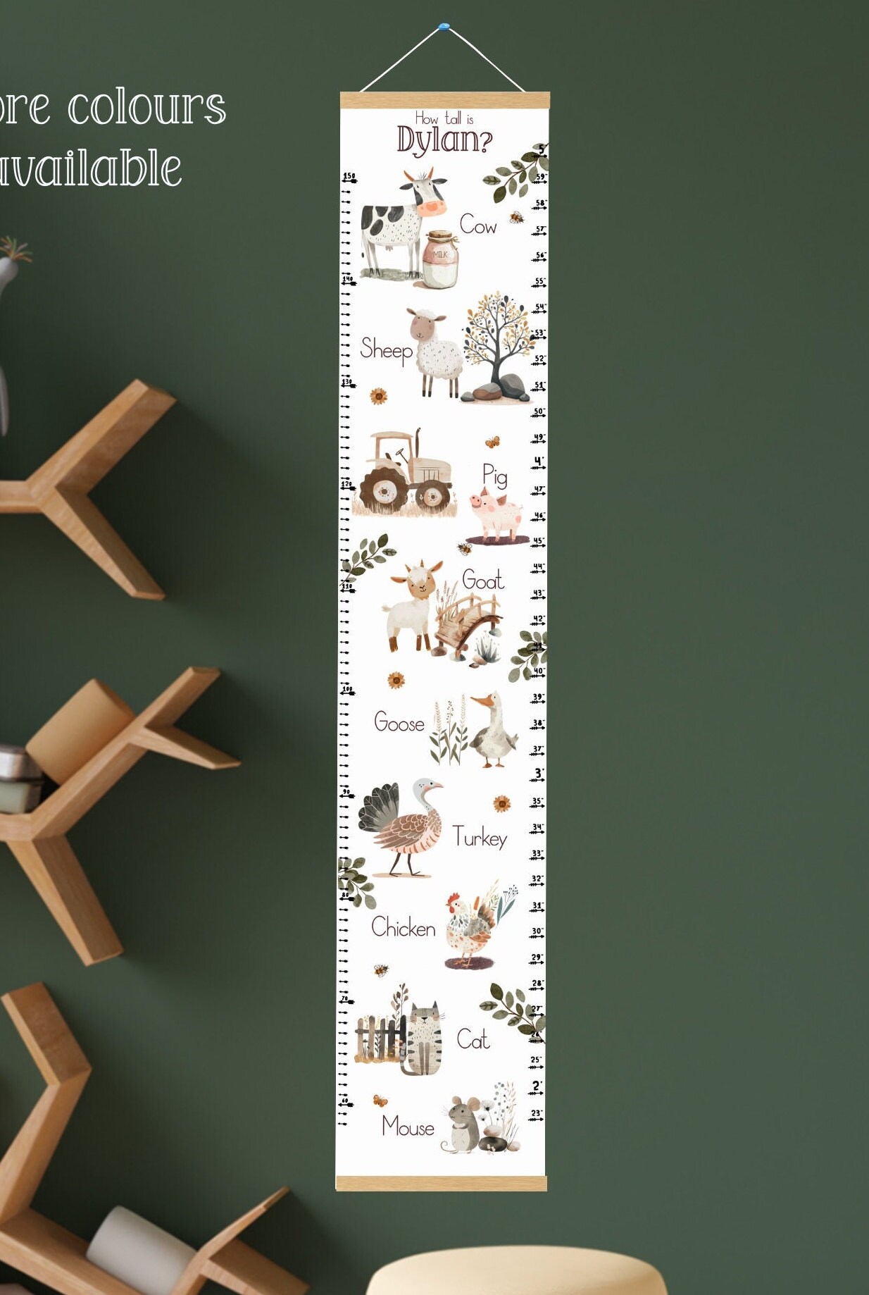 Personalised Farm Animals Height Chart, on the Farm Growth Chart ...
