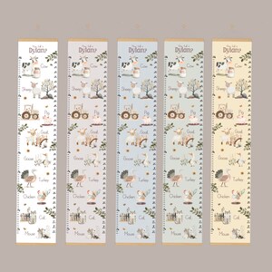 Personalised Farm Animals Height Chart, on the Farm Growth Chart ...