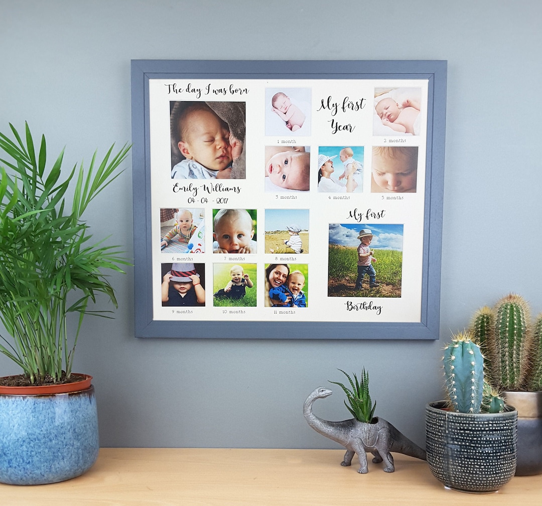 Personalised My First Year Picture Frame, First Birthday Gift, Newborn ...