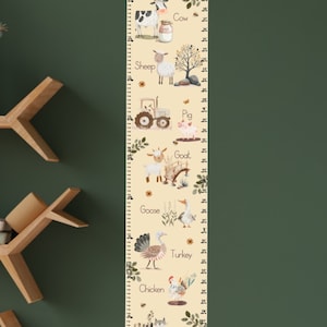 Personalised Farm Animals Height Chart, on the Farm Growth Chart ...