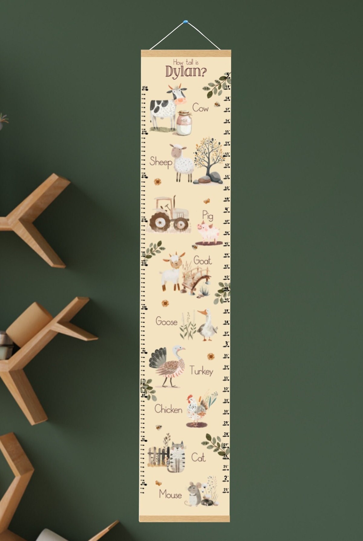 Personalised Farm Animals Height Chart, on the Farm Growth Chart ...