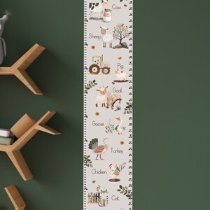 Personalised Farm Animals Height Chart, on the Farm Growth Chart ...