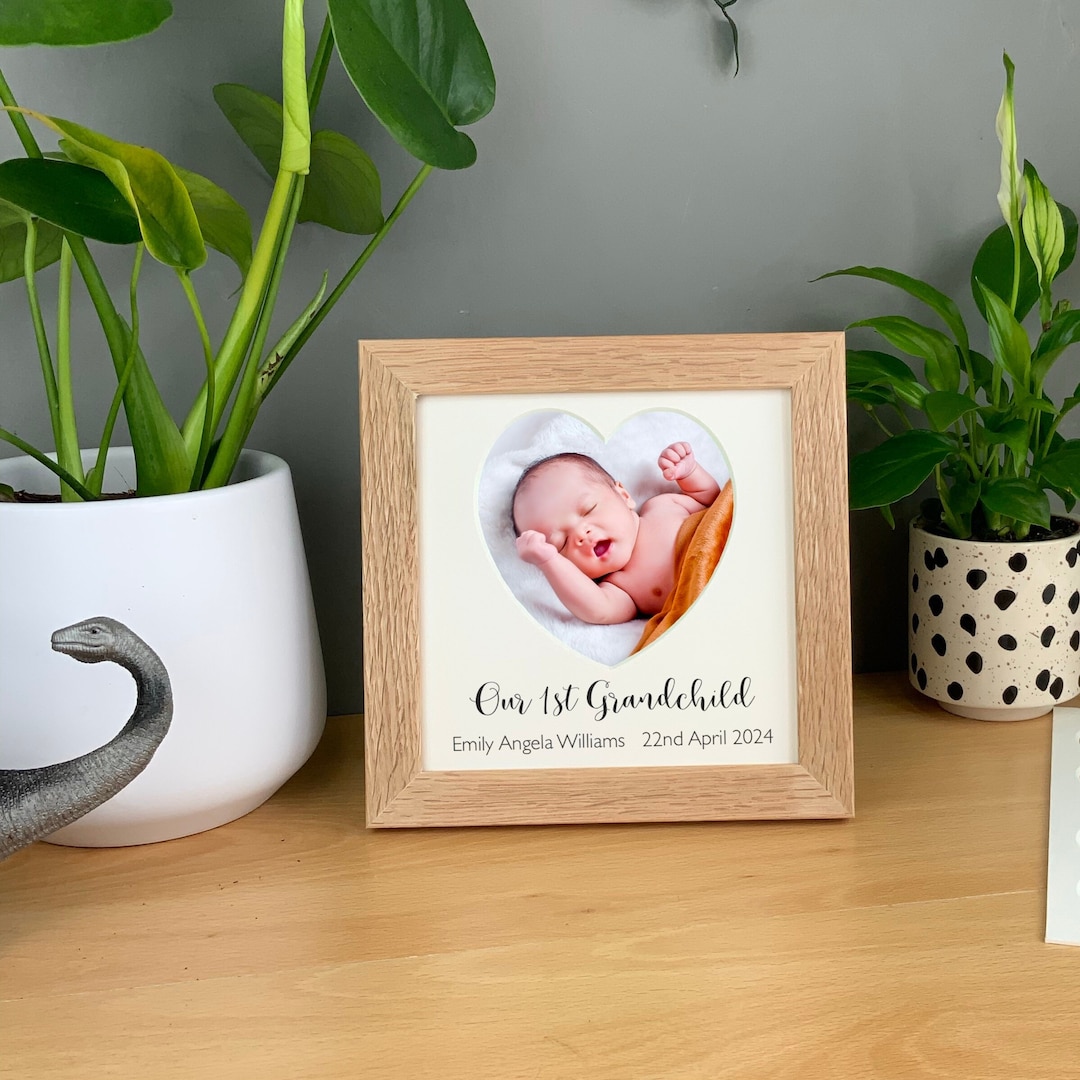 First Grandchild Personalised Heart Photo Frame. Our or My 1st ...