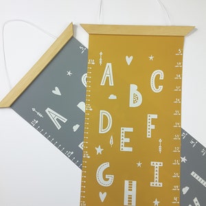 Monochrome Alphabet Growth Chart, Alphabet Print, Monochrome Nursery ...