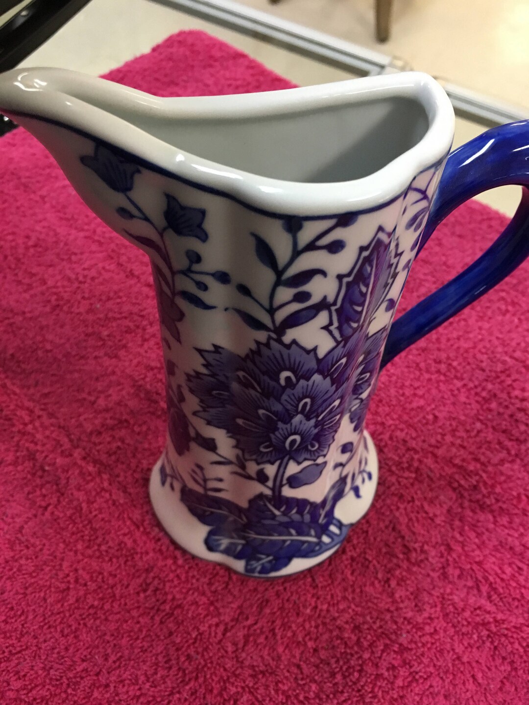 Ceramic Wall Hanging Pitcher With Blue Flower Scenery - Etsy