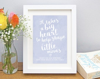 It Takes A Big Heart to Shape Little Minds Teacher Gift Frame - Etsy UK