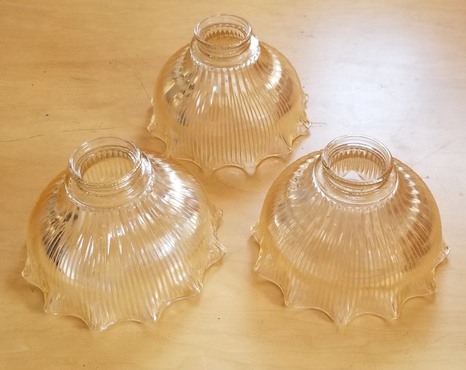 Amber Glass Drop Shades Set of Three - Etsy