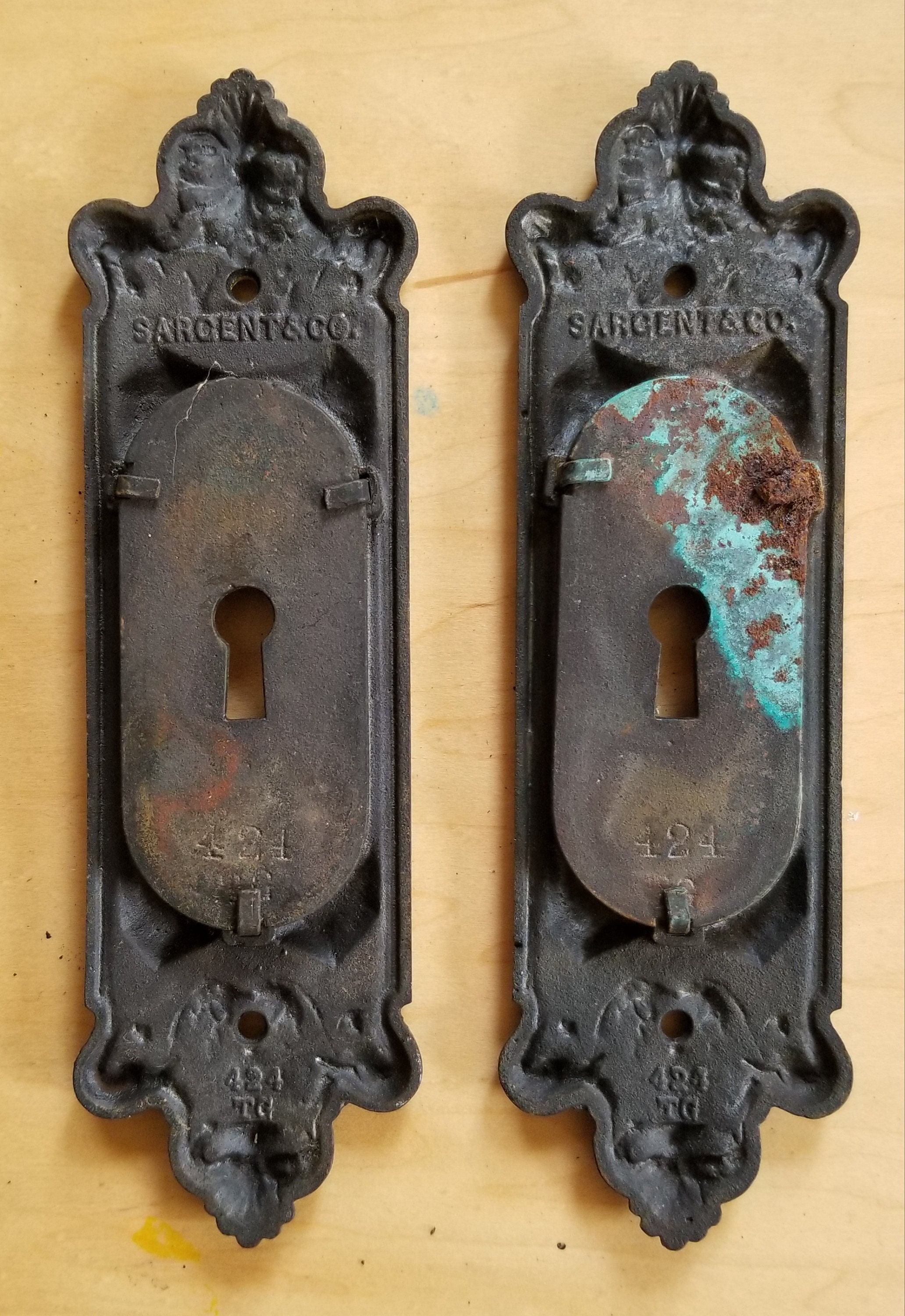 Vintage Sargent & Co Inset Door Pulls - Set of Two - Etsy