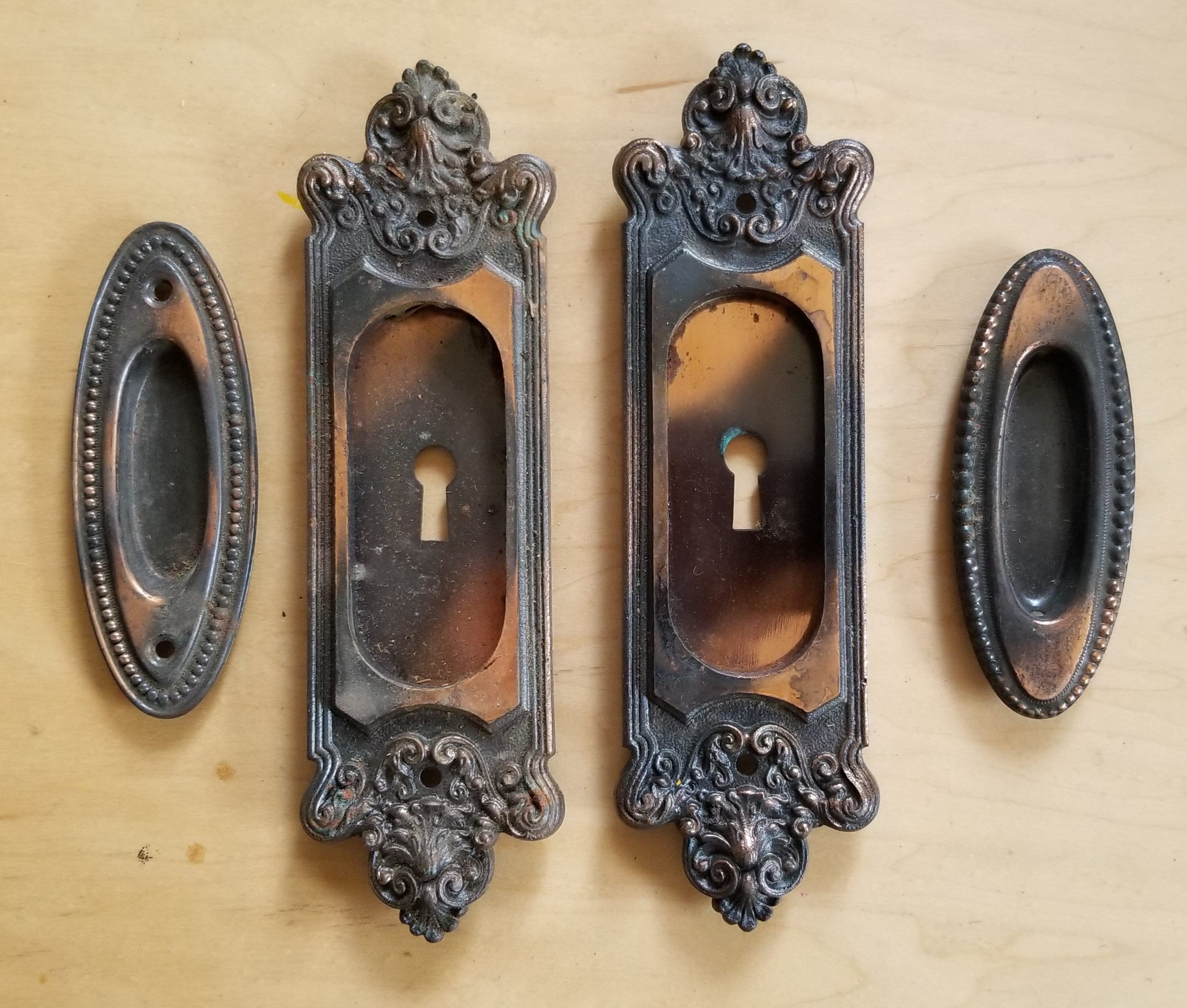 Vintage Sargent & Co Inset Door Pulls - Set of Two - Etsy