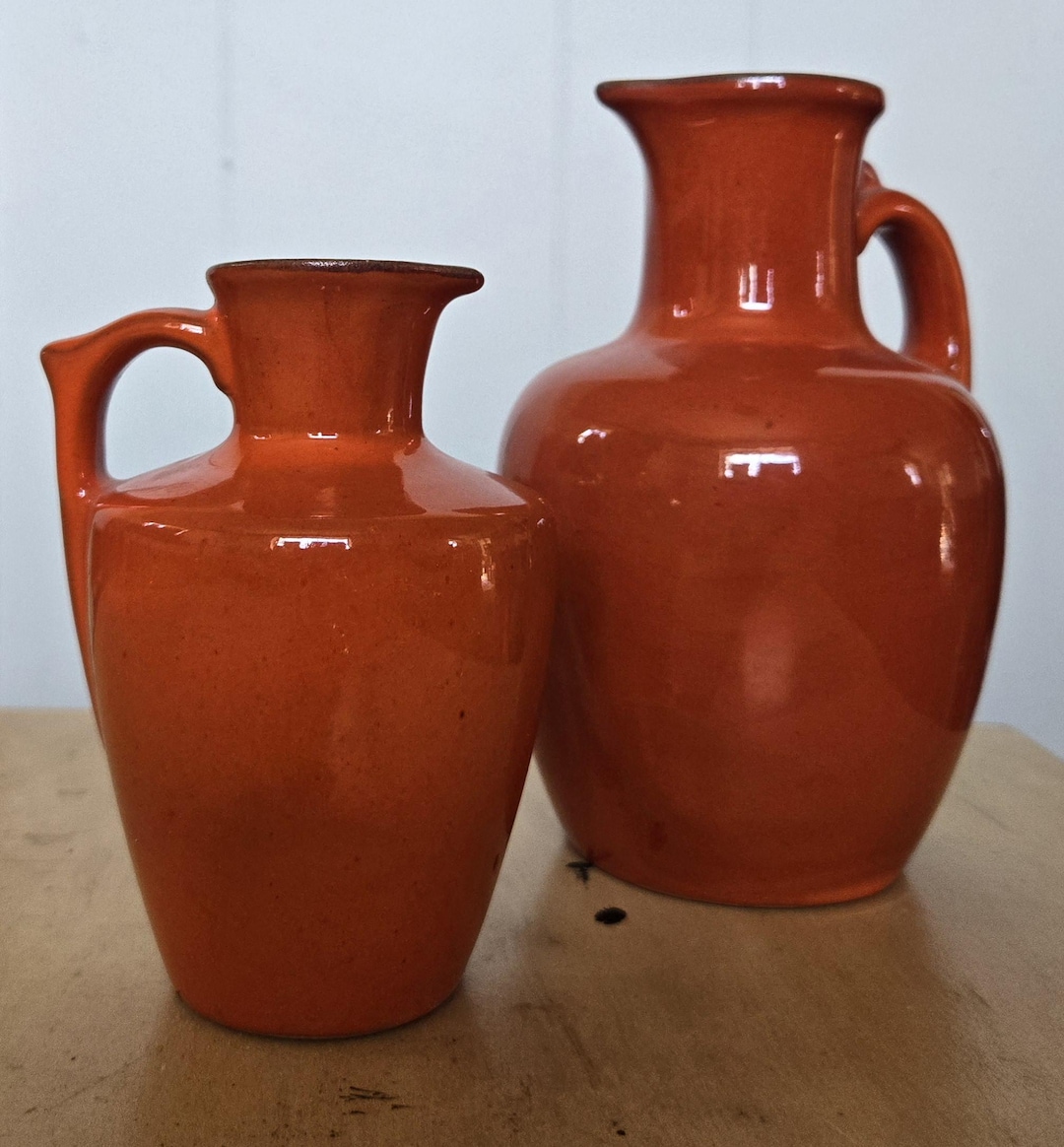 Frankoma Jug (two) - Flame Red - Etsy