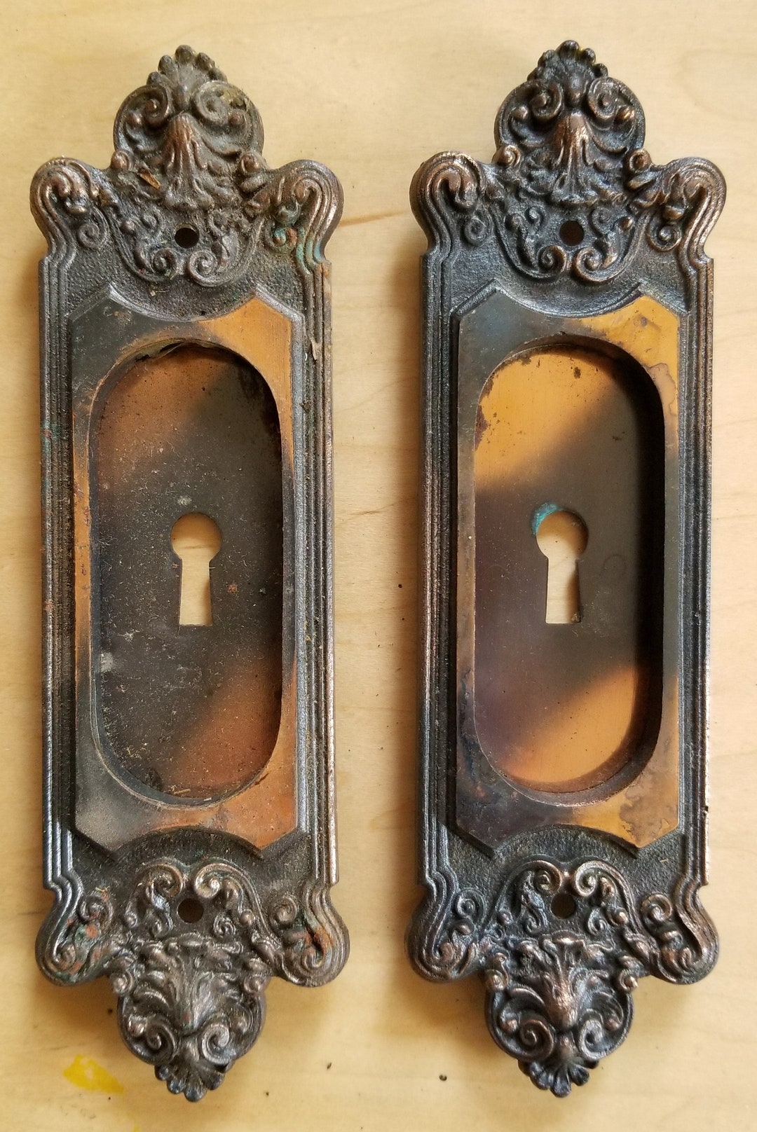 Vintage Sargent & Co Inset Door Pulls - Set of Two - Etsy