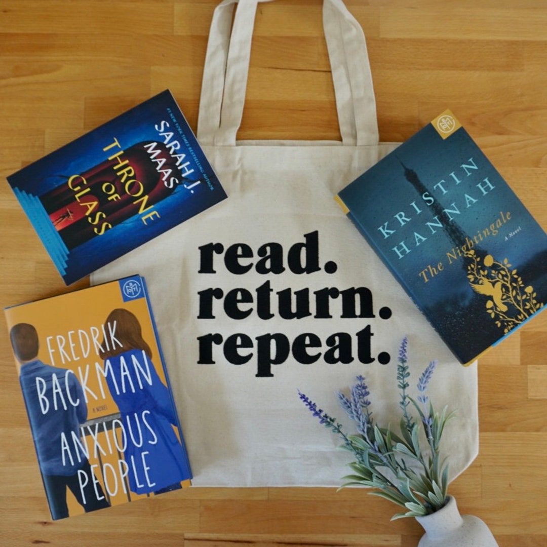 Large Library Puff Vinyl Tote Bag, Canvas Tote Book Bag, Eco Conscious ...