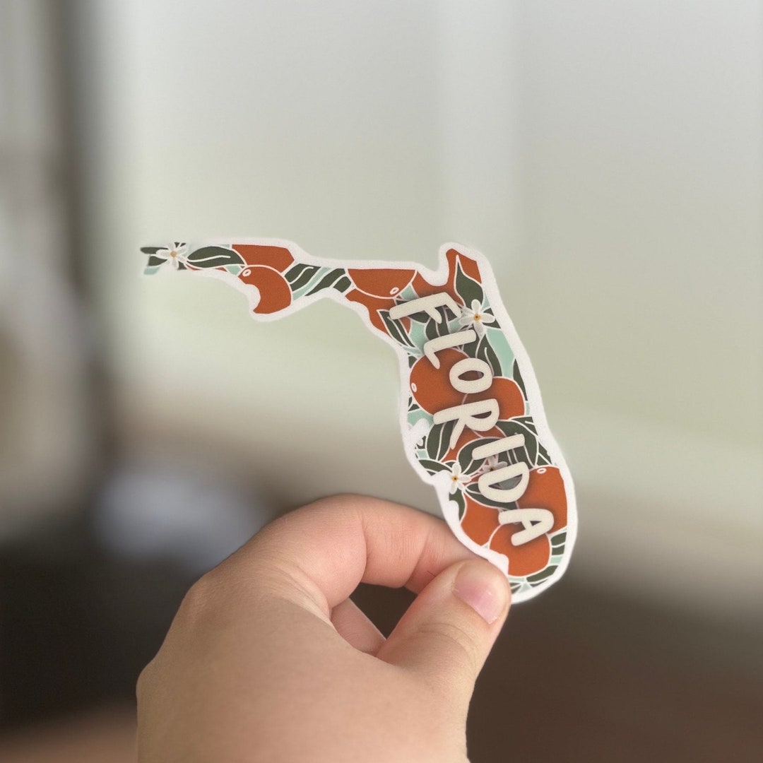 Waterproof Florida State Flower Sticker, Orange Bloom Flower Sticker ...
