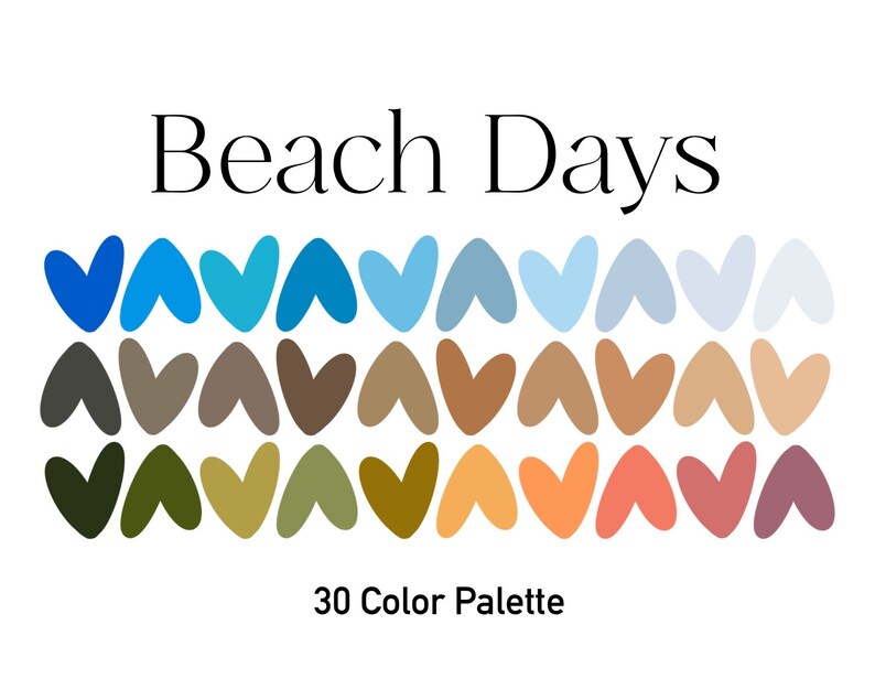 Beach Days Color Palette, Color Palette for Procreate, Procreate ...