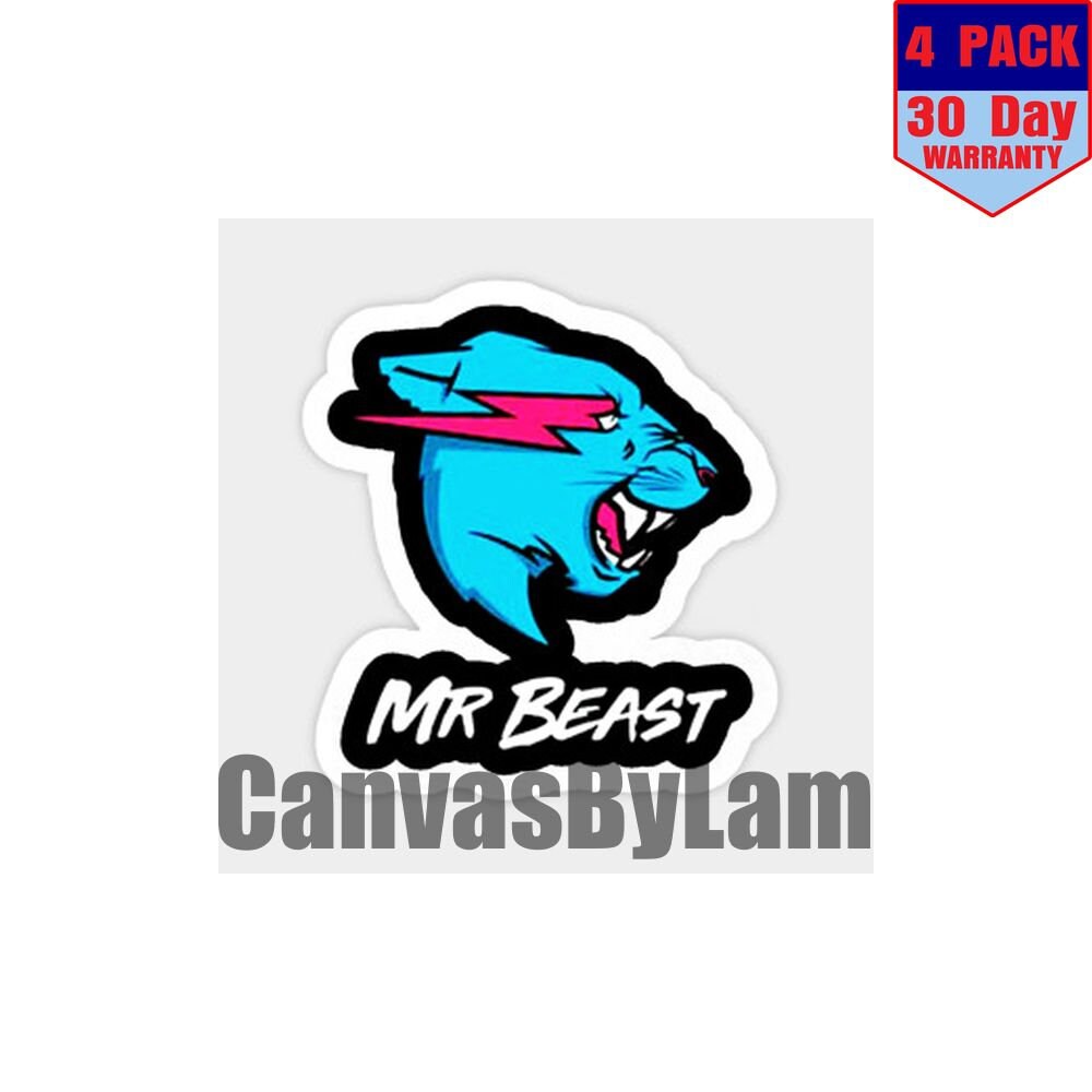 Mr Beast 4 pack 4x4 Inch Sticker Decal | Etsy