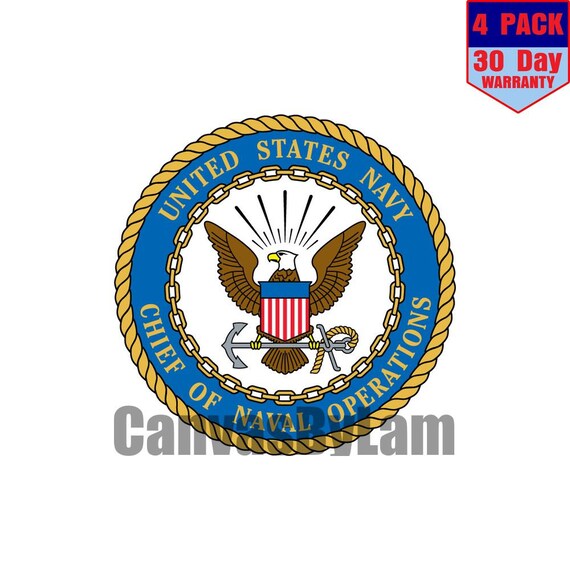 Chief of Naval Operations CNO 4 pack 4x4 Inch Sticker Decal | Etsy