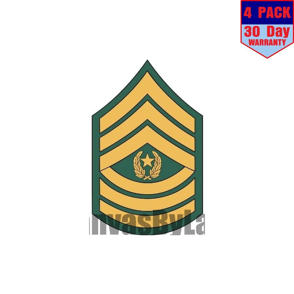 Army Command Sergeants Major Rank 4 pack 4x4 Inch Sticker | Etsy
