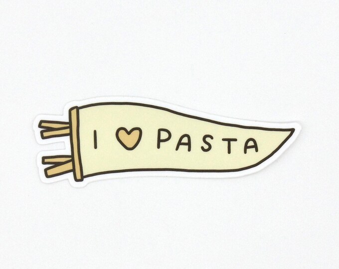 I Love Pasta Flag Vinyl Sticker | Waterproof and Weatherproof - 3.8" X ...