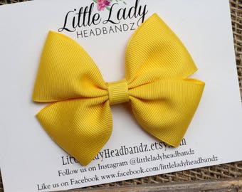 Mustard hair bow mustard large hair bow big mustard bow | Etsy