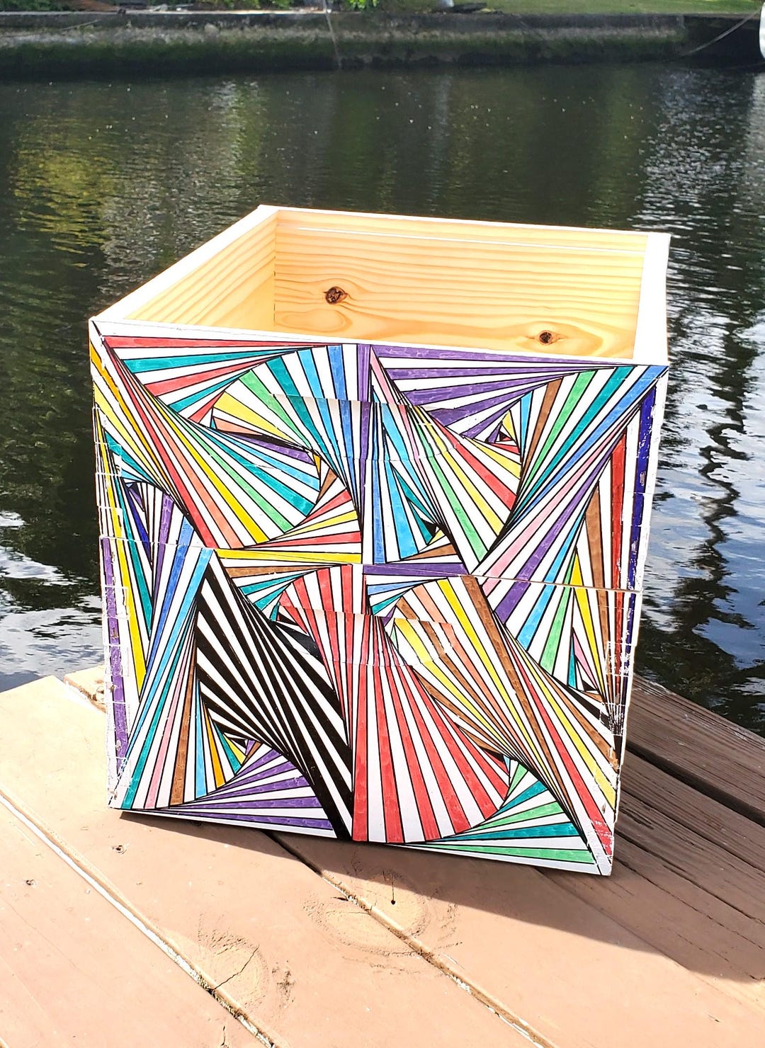 Custom Painted Beehive, Langstroth Brood Box and Honey Super, Garden ...