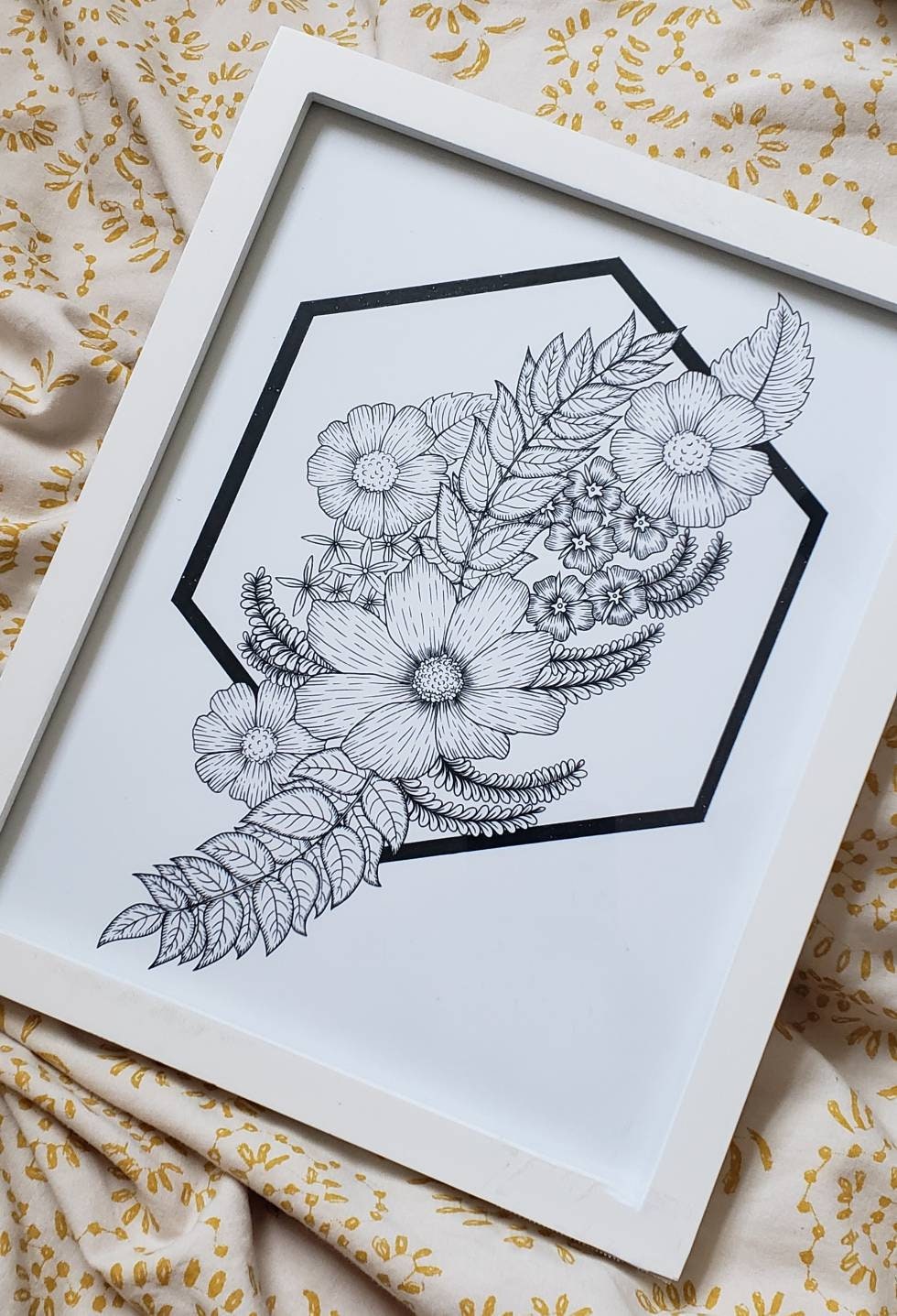 Geometric Flower Print - Etsy