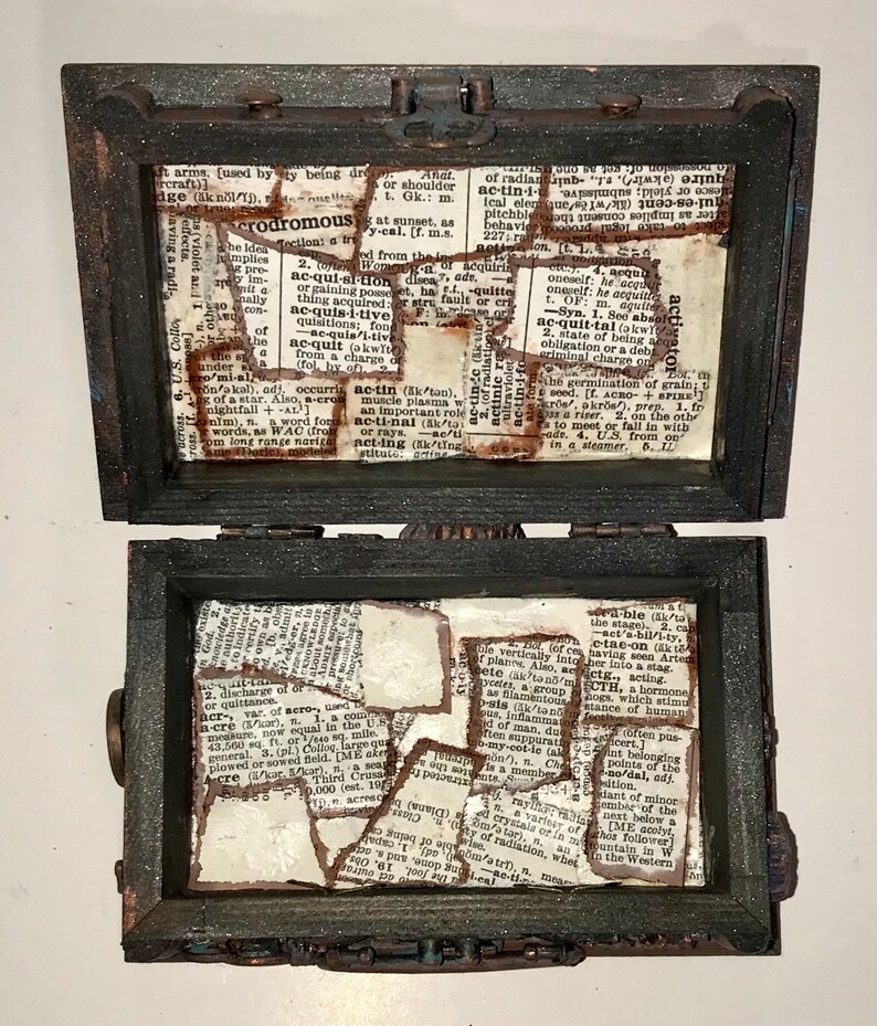 Steampunk Grunge Mixed Media Assemblage Wooden Box. One of a Kind and ...