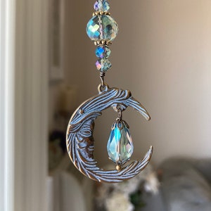 Half Moon Car Rearview Ornament Crescent Moon Celestial Pendant - Etsy